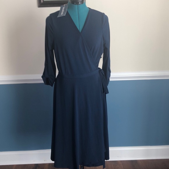Modcloth | Dresses | Modcloth Wrap Dress In Navy Blue | Poshmark